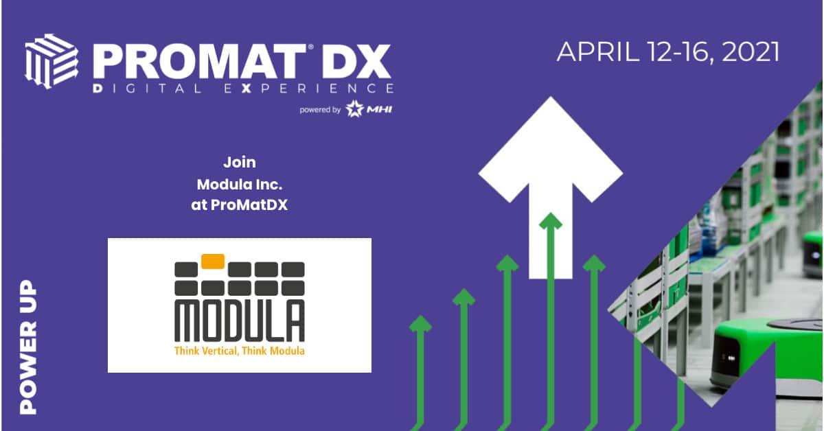 Modula's Made in the USA storage solutions at ProMatDX 2021